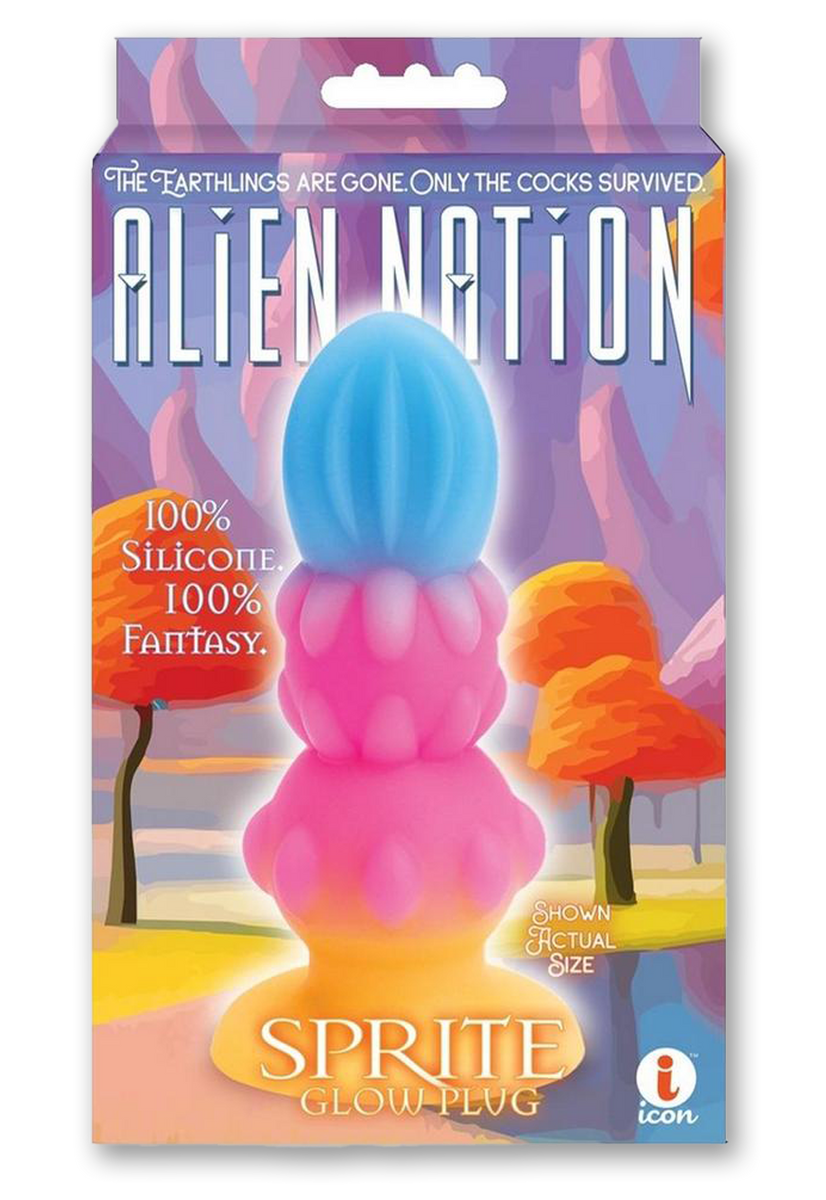 Alien Nation Sprite Silicone Anal Plug - Blue/Pink/Yellow – Icon Brands